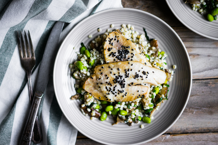 Risotto med svamp och edamame med torsk | Arono.se